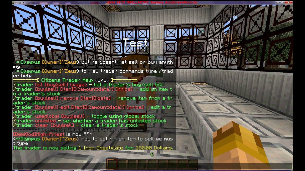 Citizens plugin How to create and use Traders - YouTube