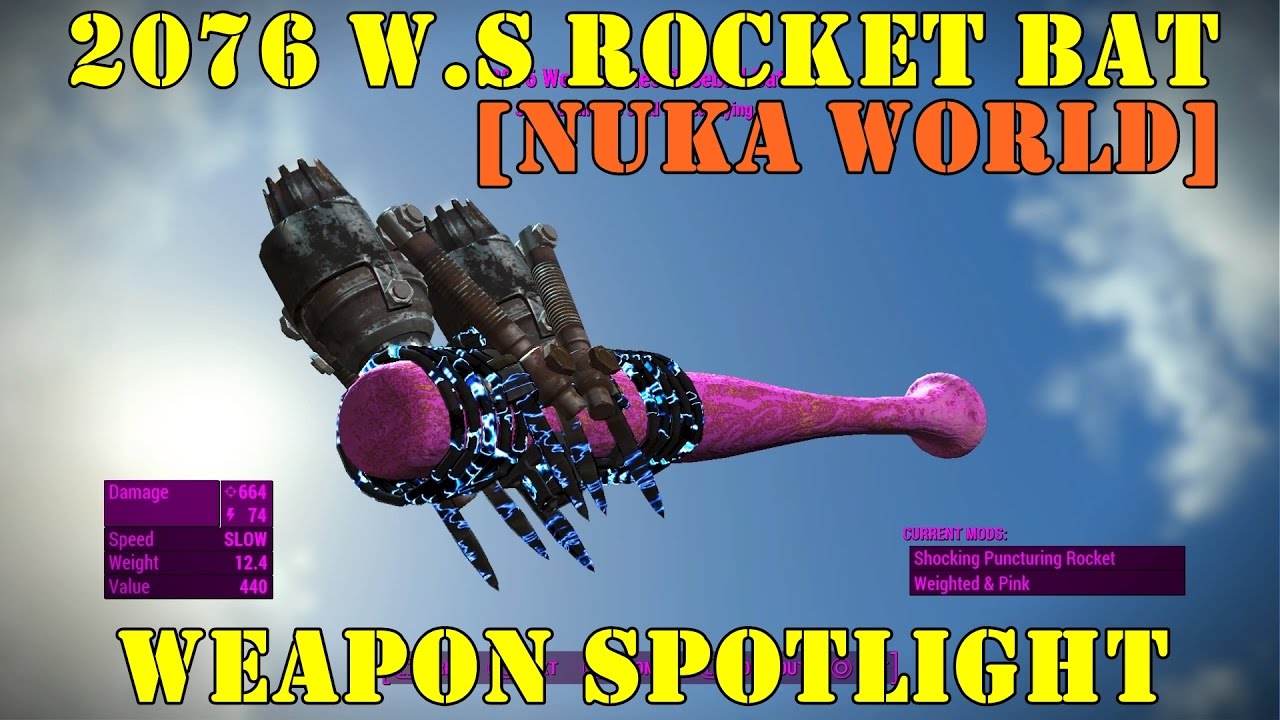 Fallout 4 [Nuka World]: Weapon Spotlights: 2076 World Series Rocket Bat ...