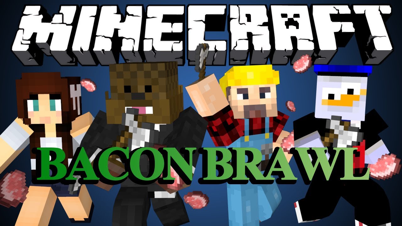 Minecraft BACON BRAWL Minigame w/ NoahCraftFTW, AshleyMarieeGaming ...
