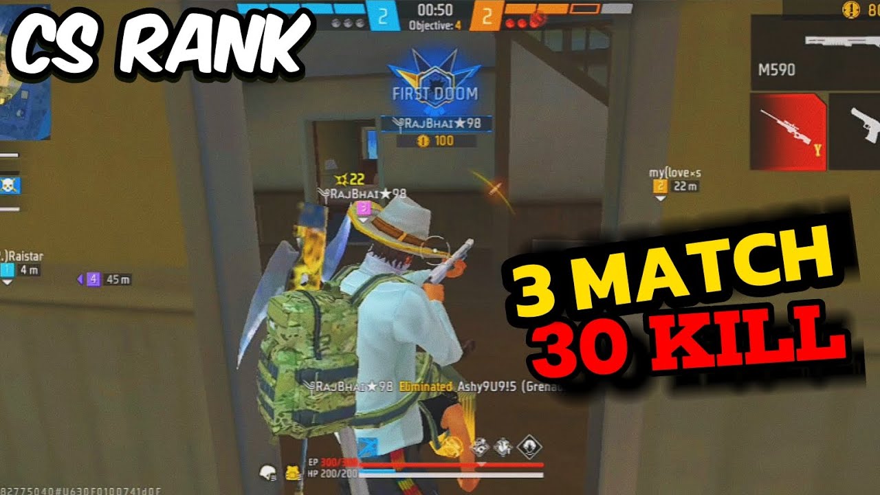 KAISE KIYA 3 MATCH MA 30 KILL 🤷 !! CS RANK - YouTube