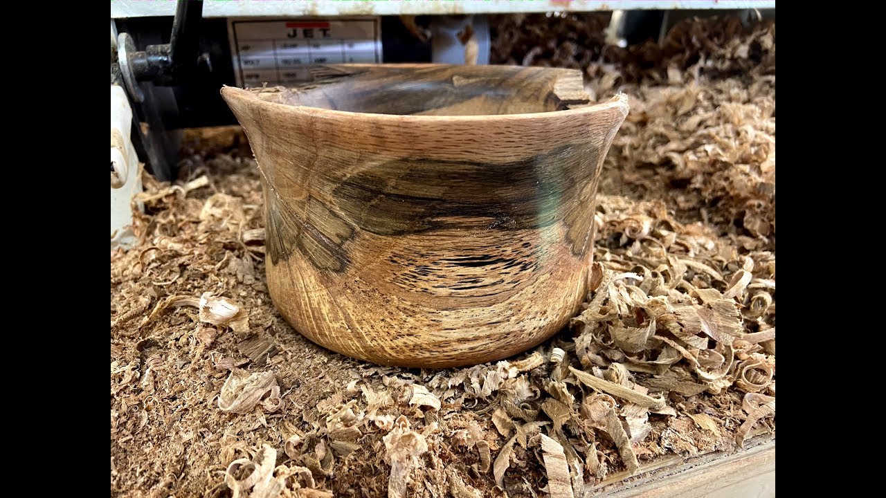 Wood turning an Exploding Oak Bowl - YouTube