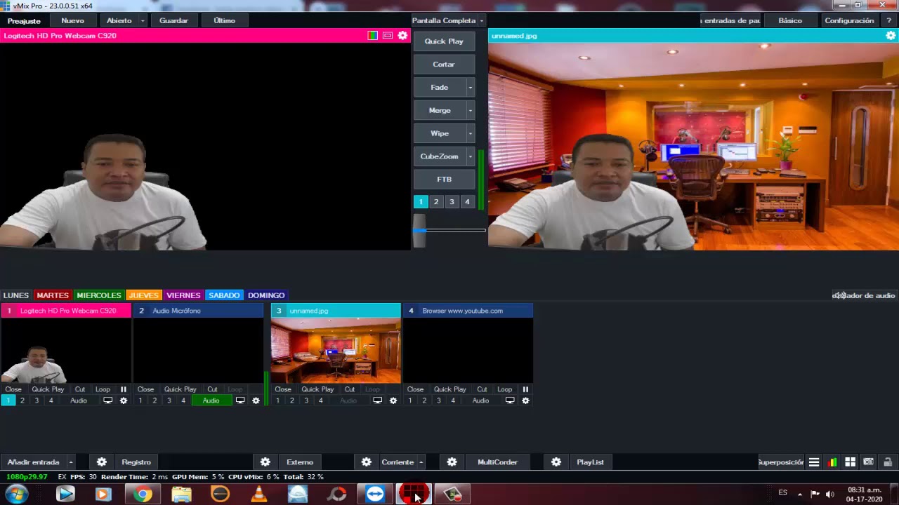 vMix Como poner un fondo virtual - YouTube