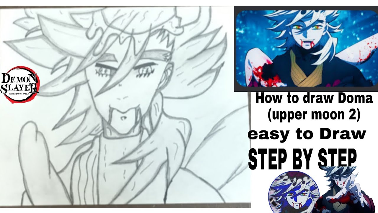 Anime drawing |How To Draw Doma |Step By Step|Demon Slayer |Art.Simple ...