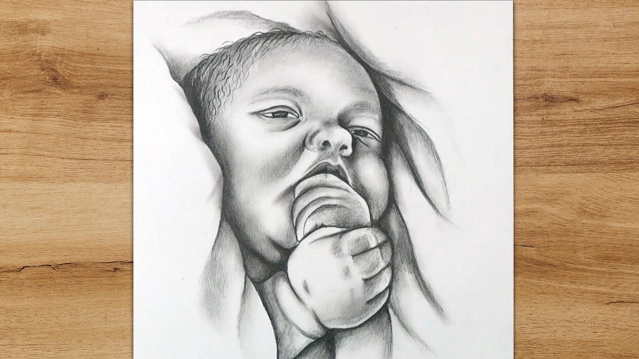 Baby Drawing step by step | Pencil Sketch for Beginners - YouTube