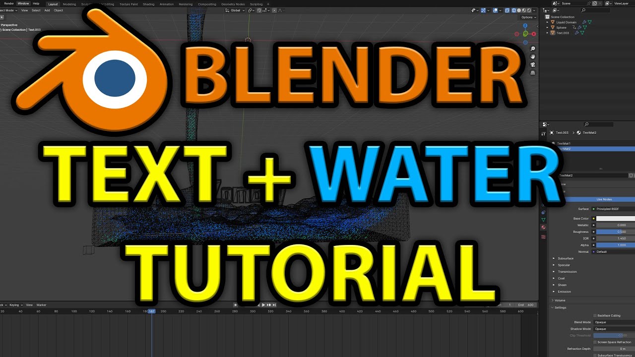 Blender Text + Water/Fluid Simulation Tutorial (Blender To AE - Part 1 ...