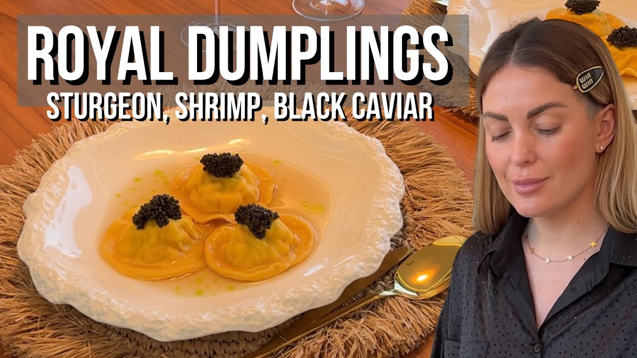 Royal dumplings — sturgeon, shrimp, and black caviar🥟 - YouTube