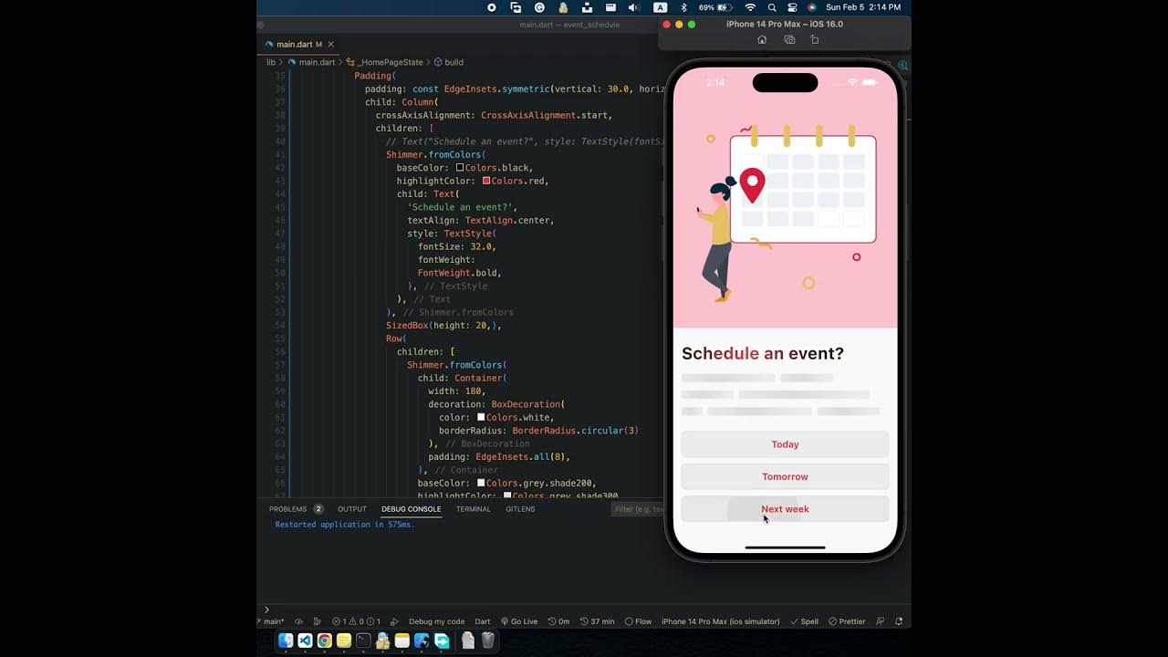 Flutter Event Schedule Application Day 64 Youtube