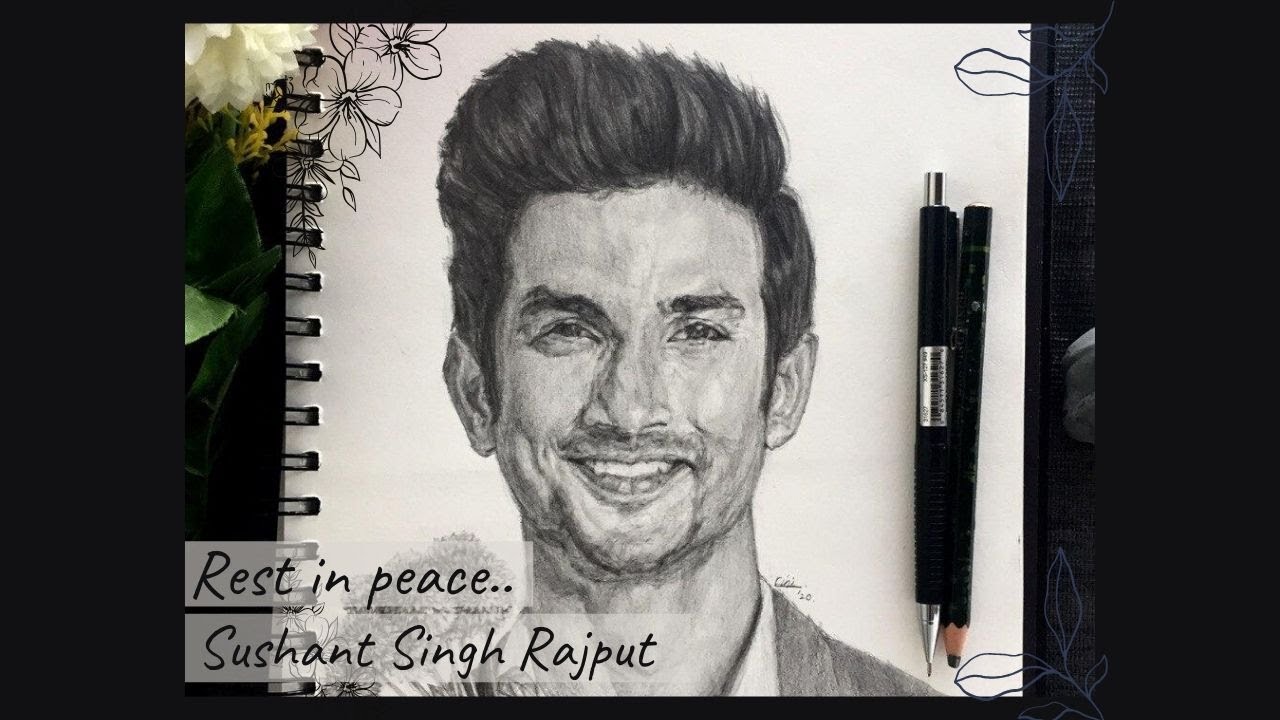 Drawing Sushant Singh Rajput | Speed-draw - YouTube