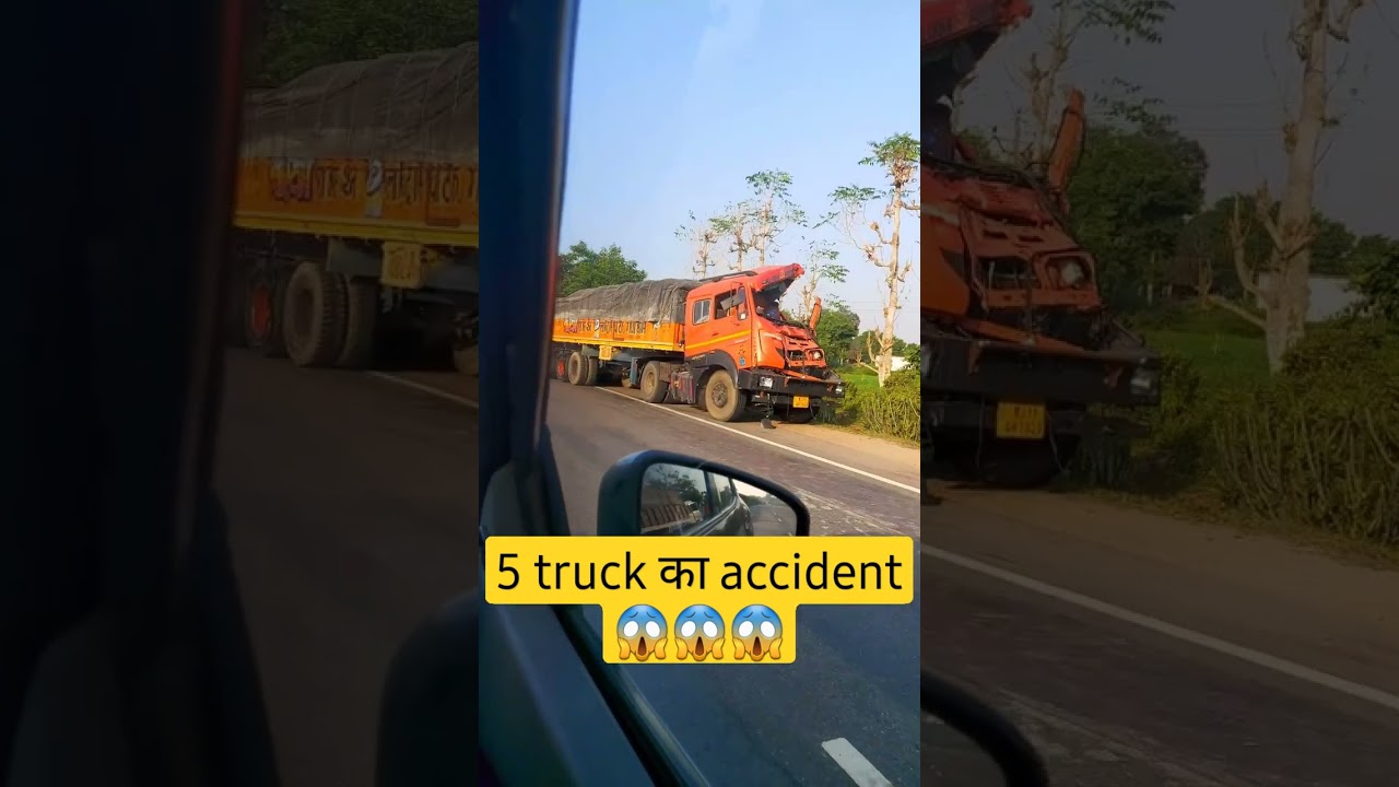 5 truck accident in line on Nh27 - YouTube
