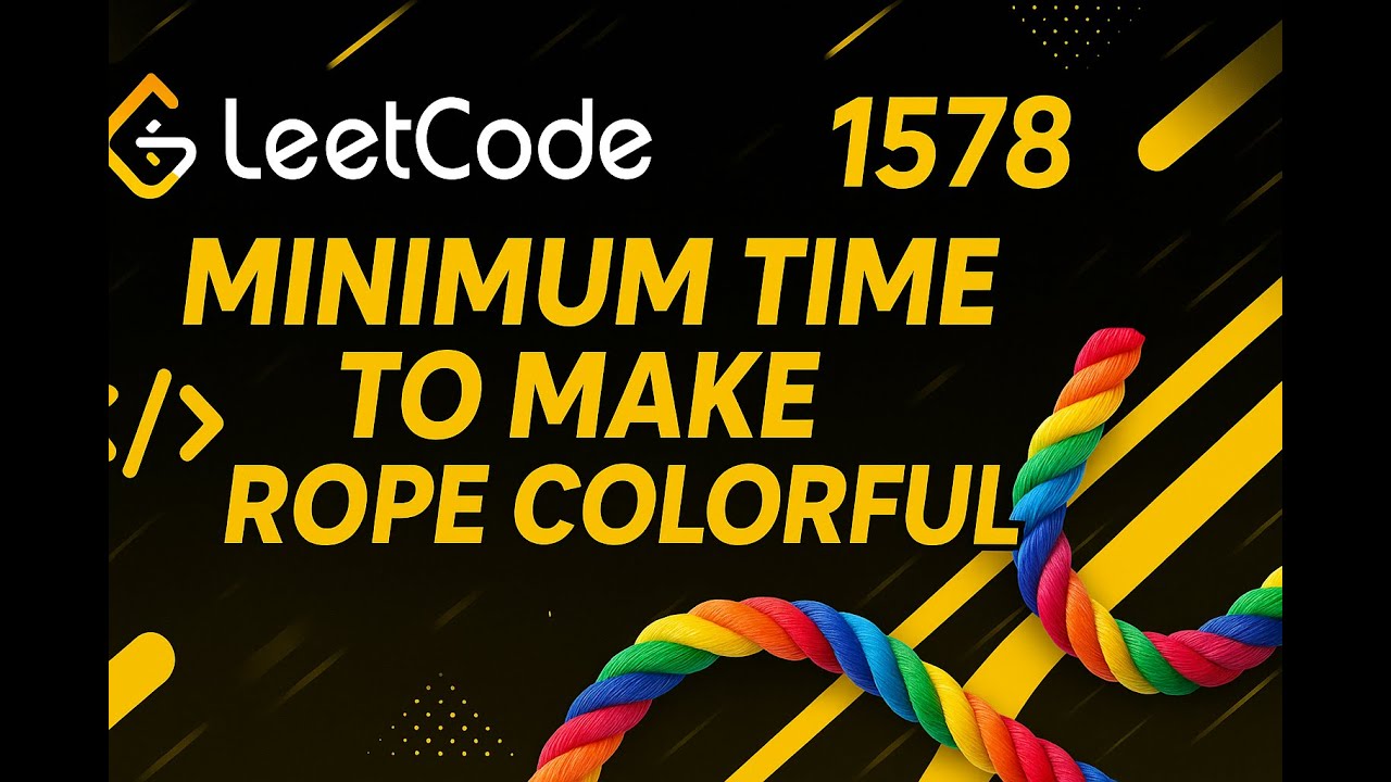 1578. Minimum Time to Make Rope Colorful - YouTube