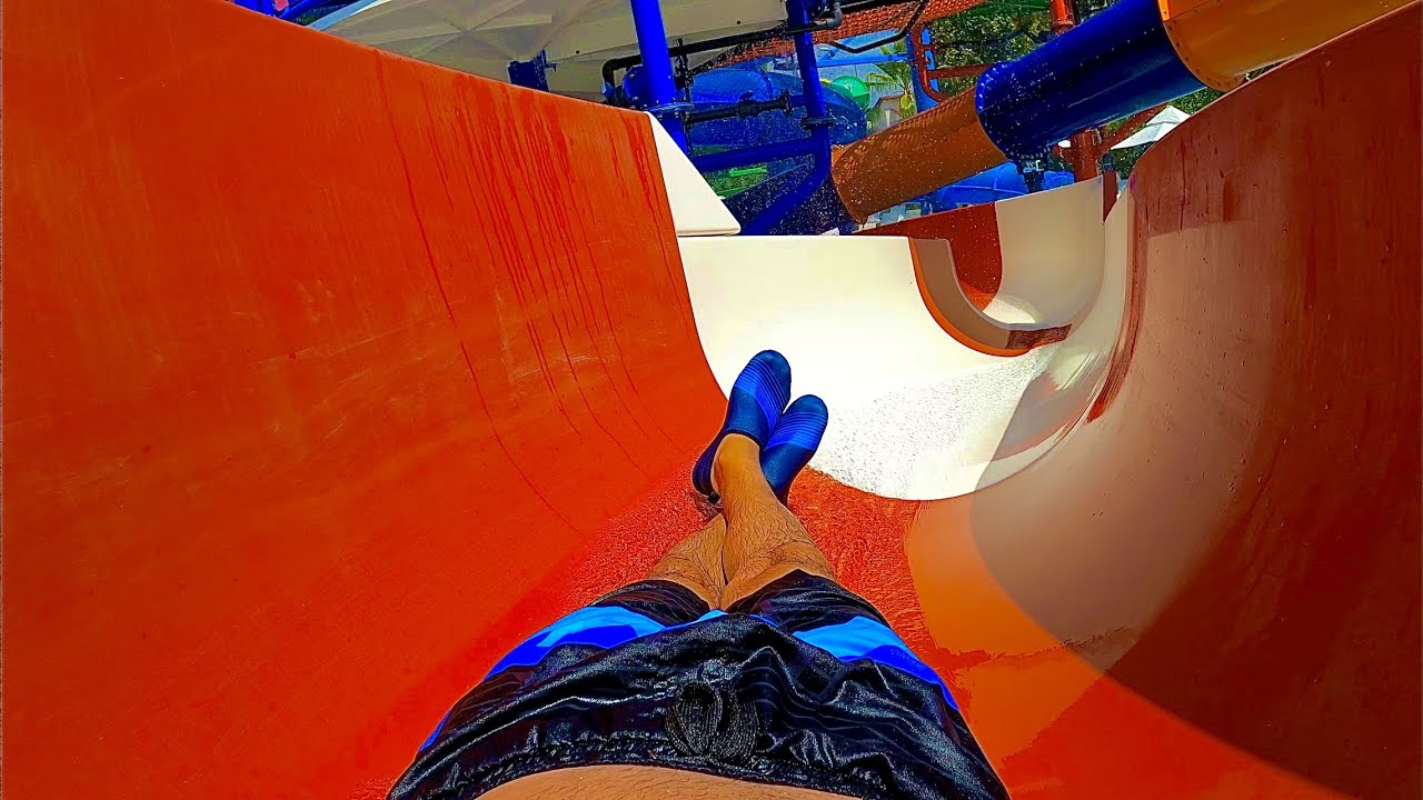 Red Body Water Slide at Queen's Park Resort - YouTube