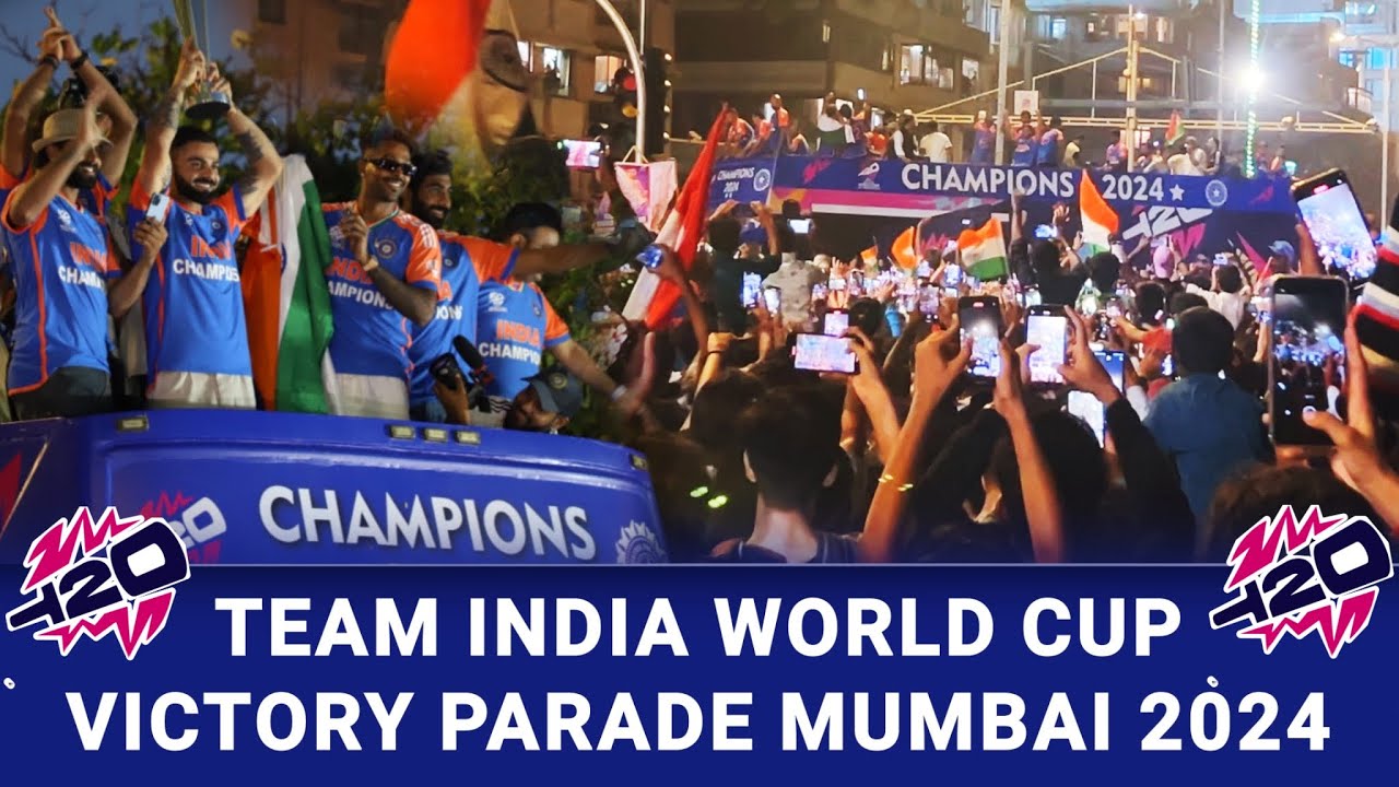 Team India World Cup Victory Parade 2024 India Team Road Show Mumbai ...