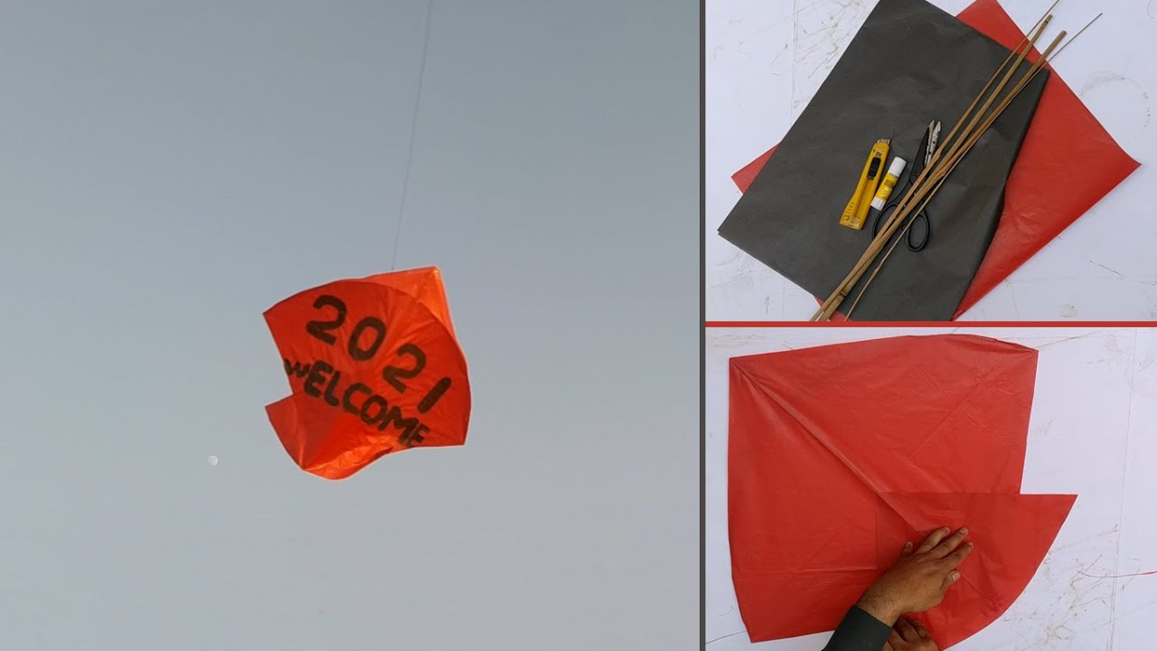New year 2021 kite making at home and flying test - Kite flying of 2021 ...