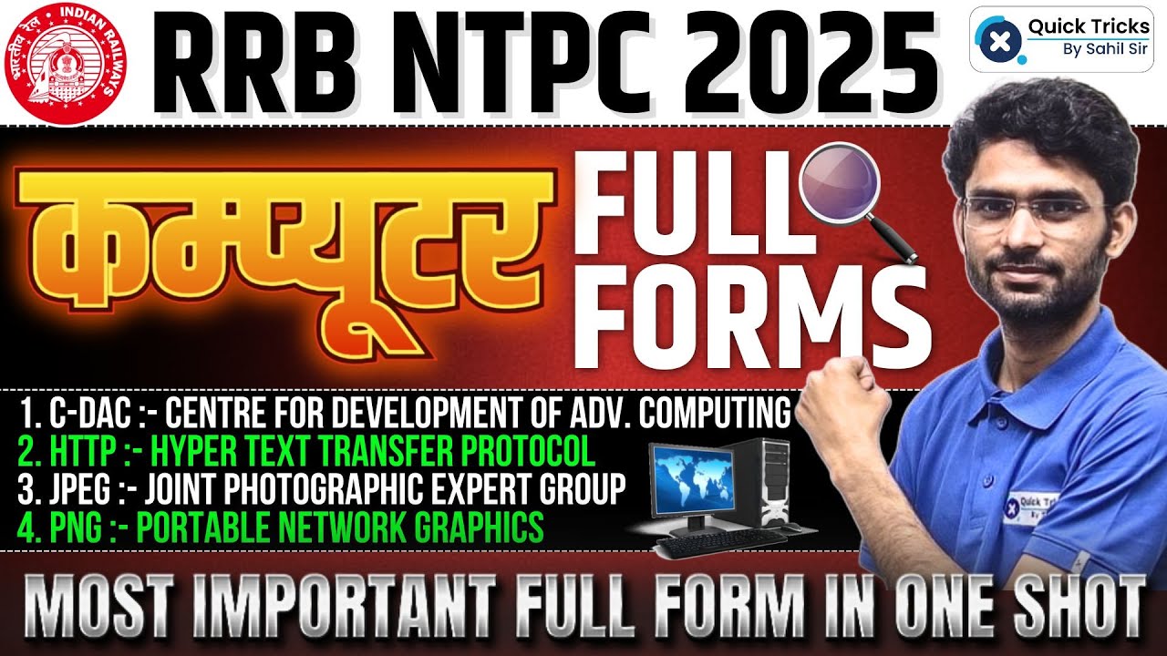 RRB NTPC 2025 | Computer Important Full Forms in One Shot Video | NTPC ...