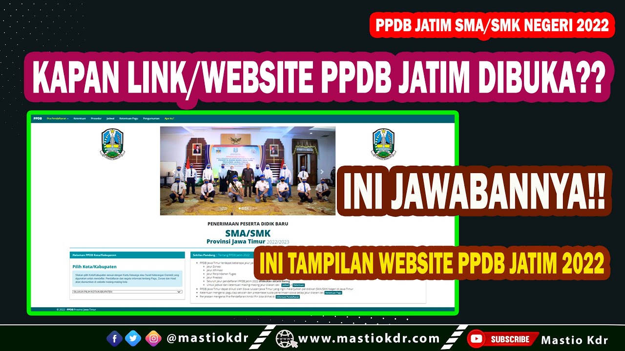 Kapan Link/Website PPDB Jatim 2022 Dibuka??Ini Jawabannya!Contoh ...