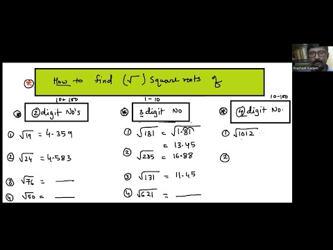 sq and square roots of 2,3 and 4 digit number - YouTube