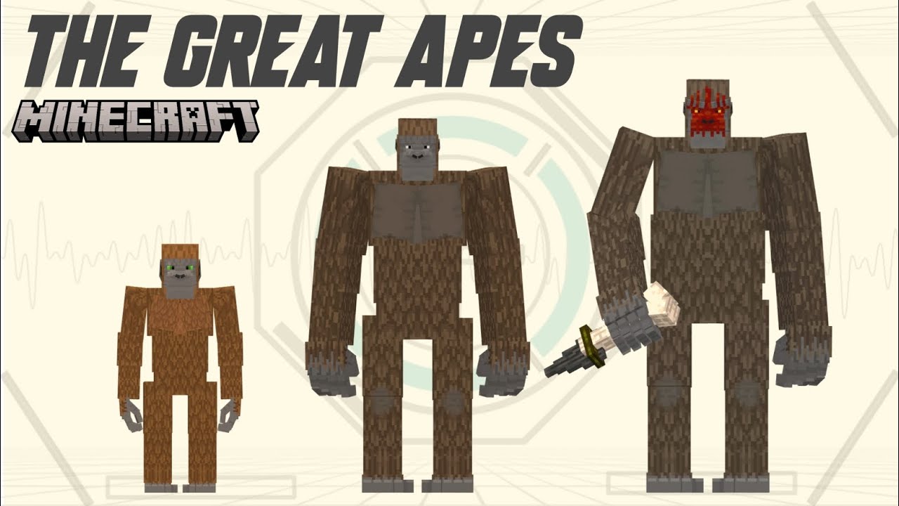 THE GREAT APES - GODZILLA X KONG MINECRAFT KAIJU MOD/ADDON!! - YouTube