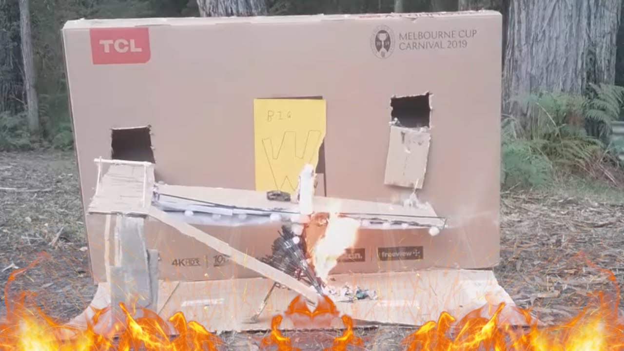 Burning A Cardboard MALL! - YouTube