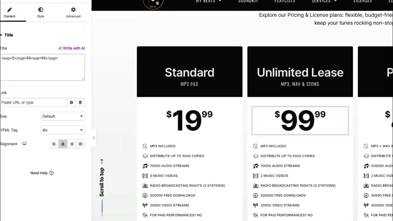 Sonaar Audience : EDITING AND CUSTOMIZING LICENSING TABLE | WordPress Beat store - YouTube