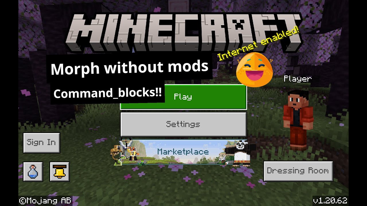 How to morph into any mob without mods 😃pocket edition!! - YouTube