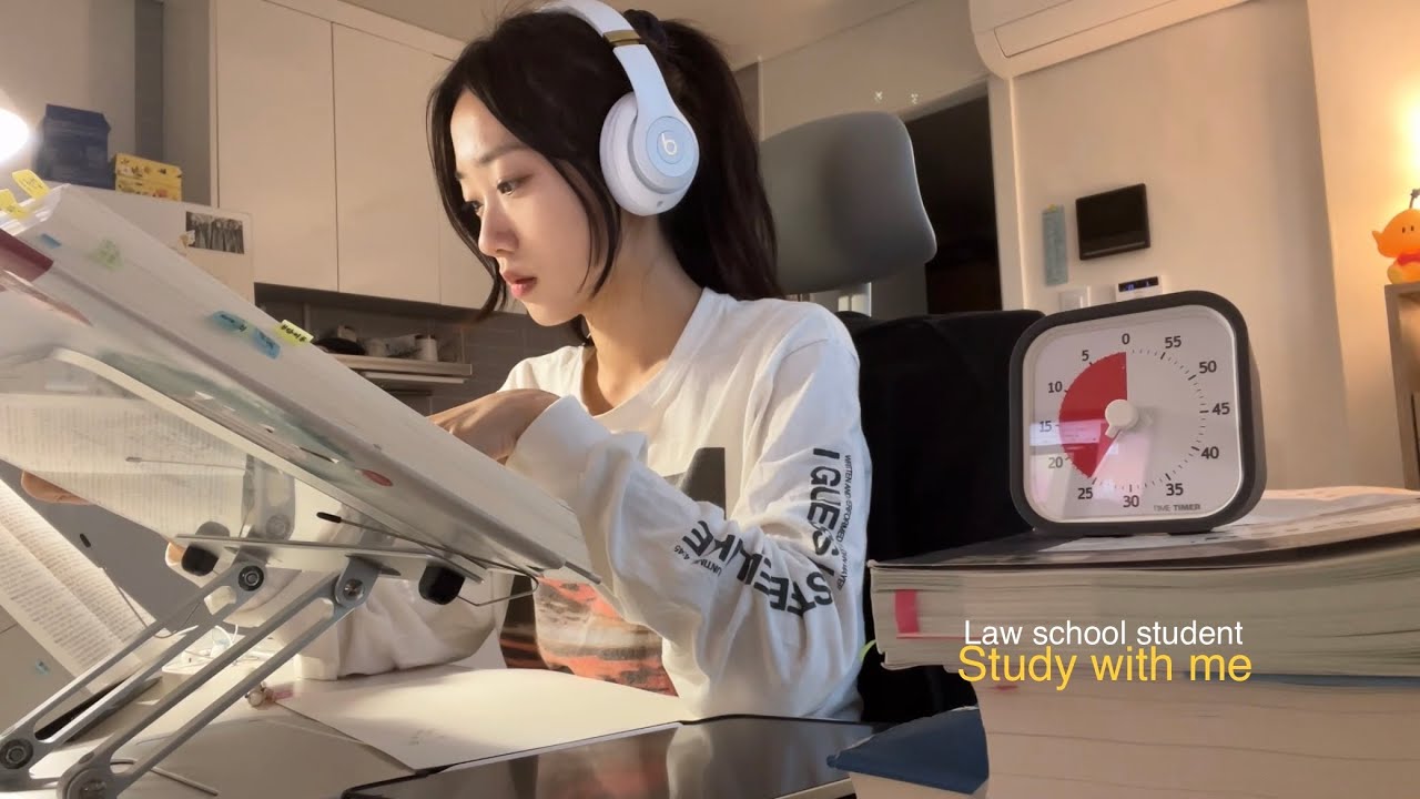 Study with me 🎧 로스쿨생이랑 집에서 같이 공부해요 (Real time, real sound) - YouTube
