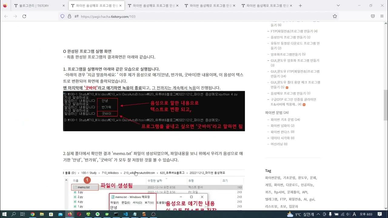 파이썬 실시간 음성메모 프로그램 만들기 1소개편making Realtime Voice Memo By Python 1intro Youtube