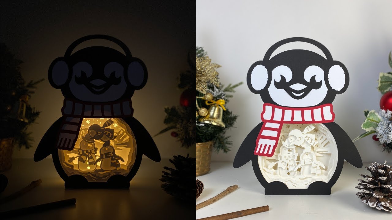 How To Make Paper Cut Penguin Box - YouTube