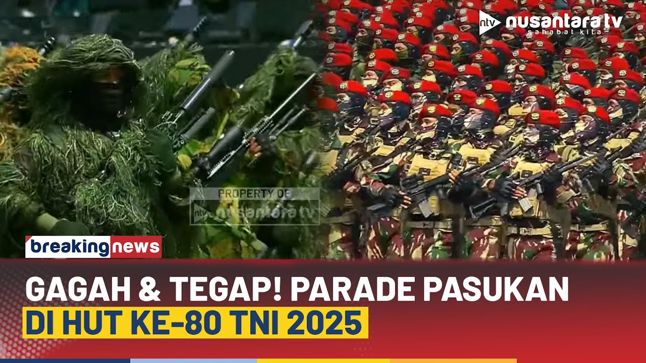 [FULL] Gagah! Parade Pasukan TNI AD, TNI AL Hingga TNI AU Saat HUT ke ...