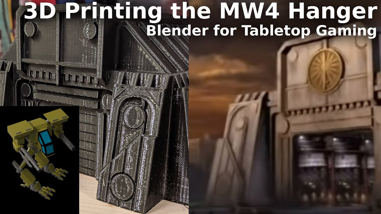 3D Printing the Mech Hanger from Mechwarrior 4: Vengeance #Blender # ...