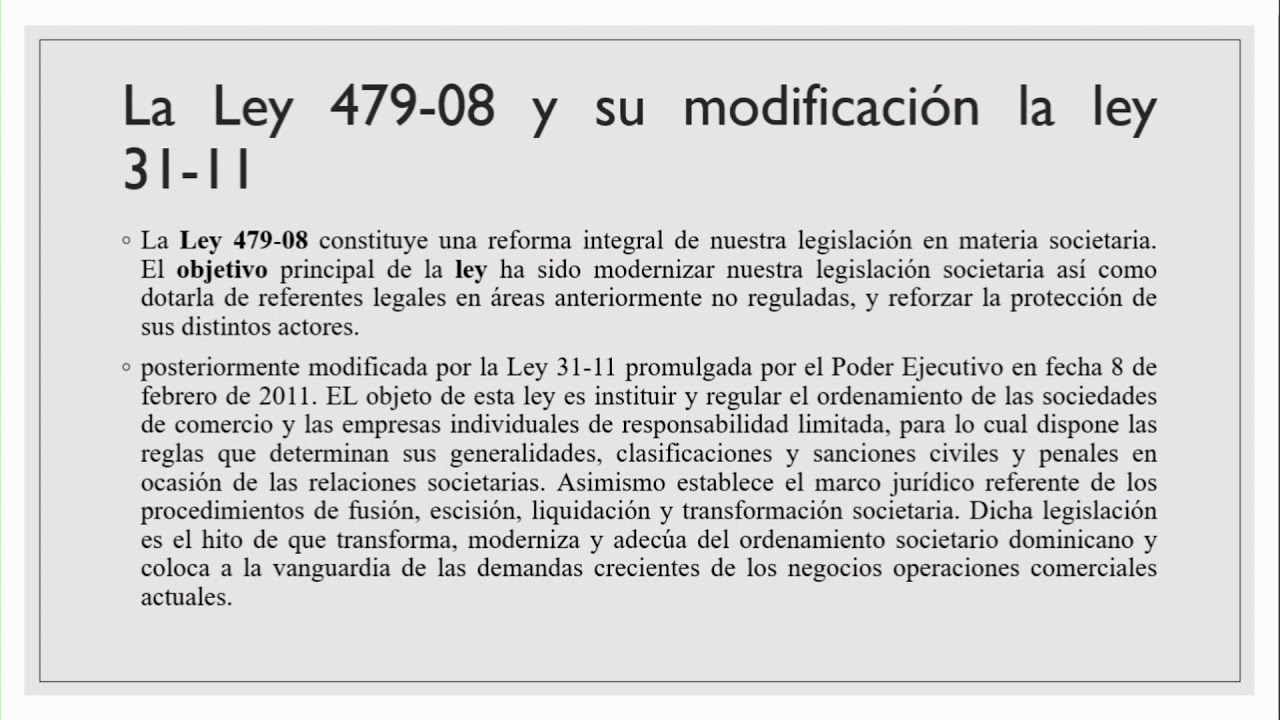 La sociedad capital e industrial y la ley 479-08 y su modificación ...