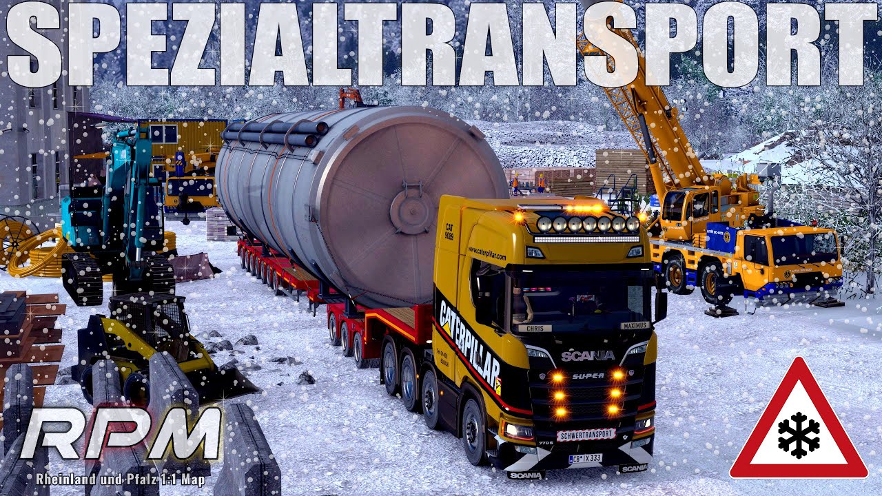 ETS2 1.49 RPM - Rheinland & Pfalz 1:1 Map - Winter SPEZIALTRANSPORT ...