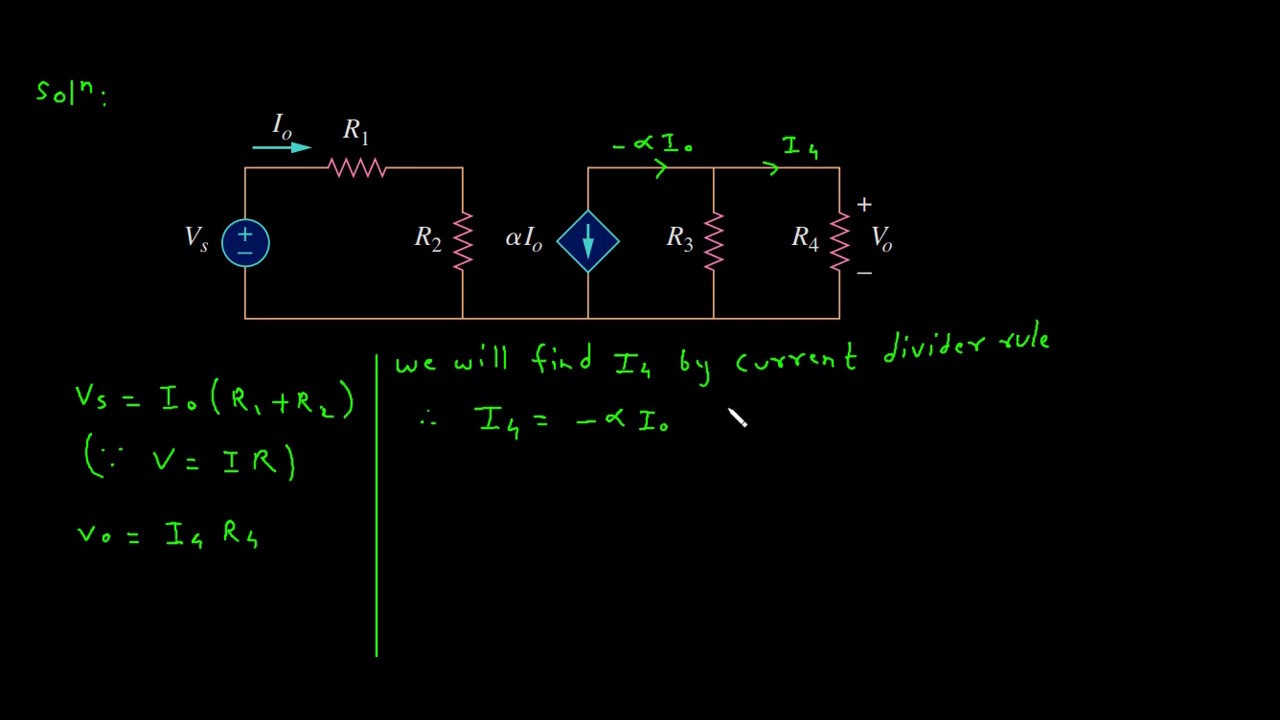 Find Vo Vs In Terms Of α R1 R2 R3 And R4 Youtube