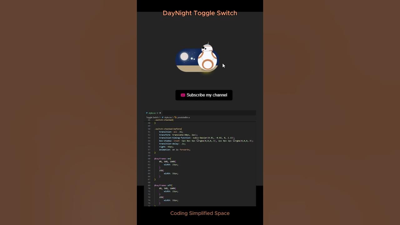 Toggle Switch Animation. #css #html #webdevelopment #tutorial #shorts - YouTube