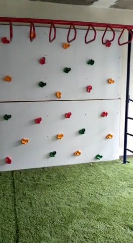 Rock Climbing Wall With Loop Rung for Small Kids - YouTube