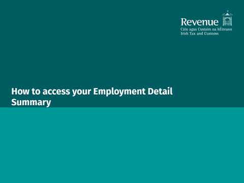 Where Do I Get Employment Detail Summary