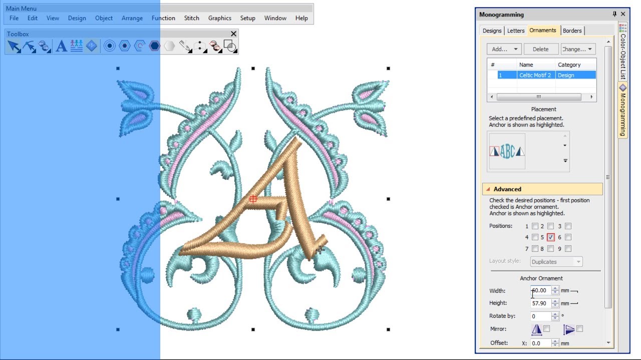 Creating monograms with Wilcom's EmbroideryStudio - YouTube