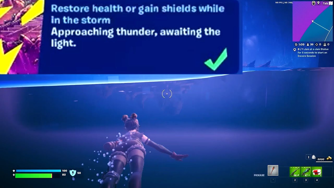 Restore health or gain shields while in the storm Fortnite - YouTube