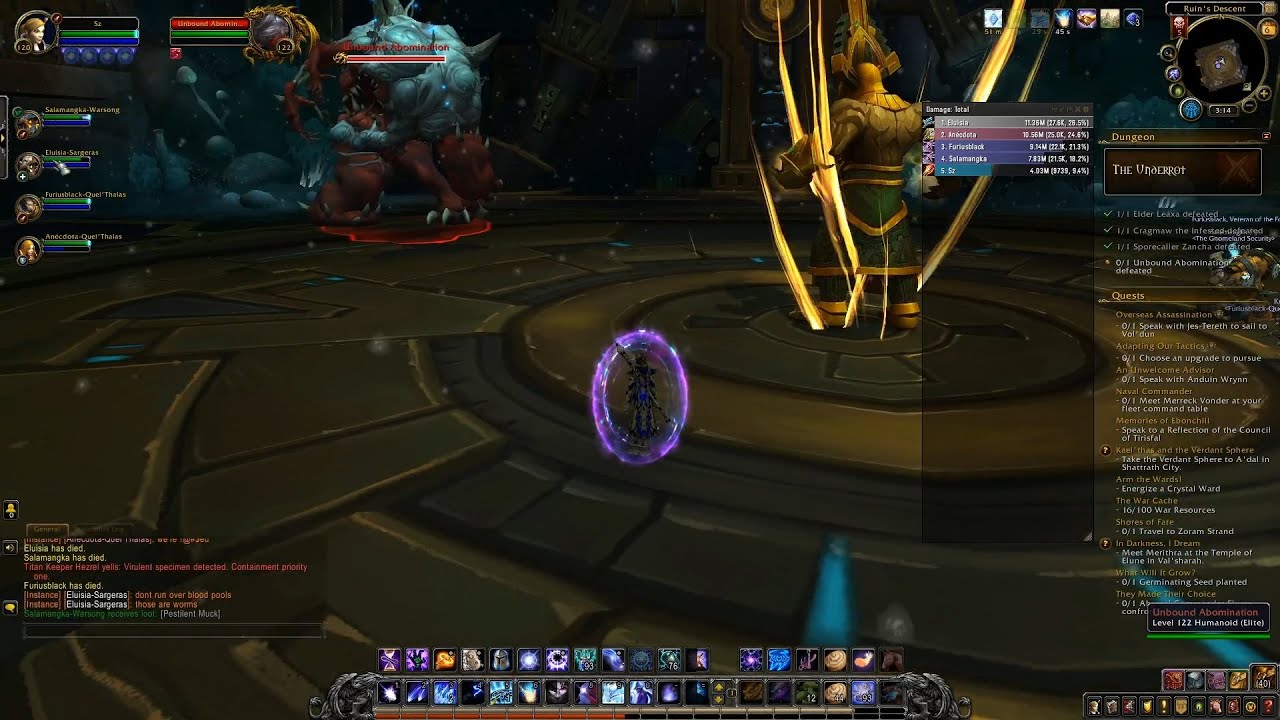 Gameplay: World of Warcraft (WOW) Dungeon (The Underrot) By Archane ...