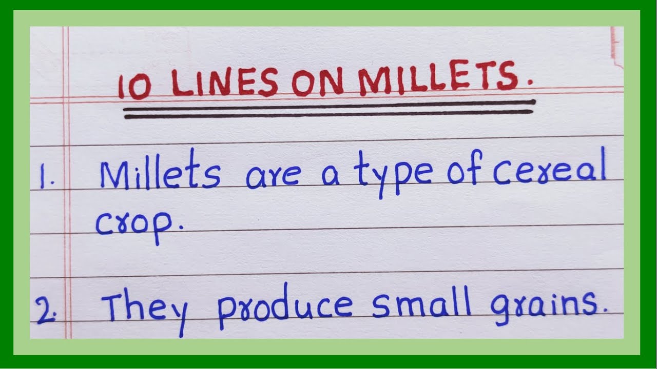 10 Lines on Millets | in English | Few Lines on Millets - YouTube