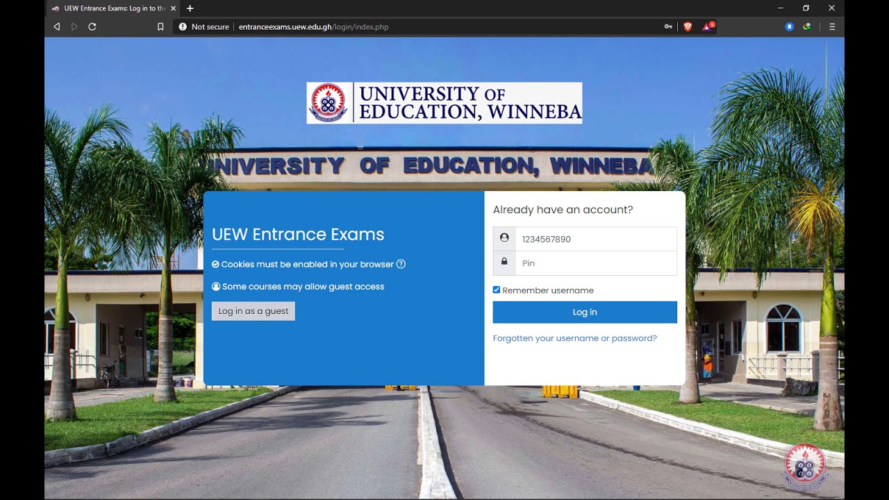 UEW Online Entrance Exams Tutorial - YouTube