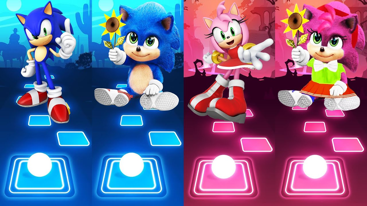 Sonic The Hedgehog - Baby Sonic - Amy Rose - Baby Amy Rose - Tiles Hop ...