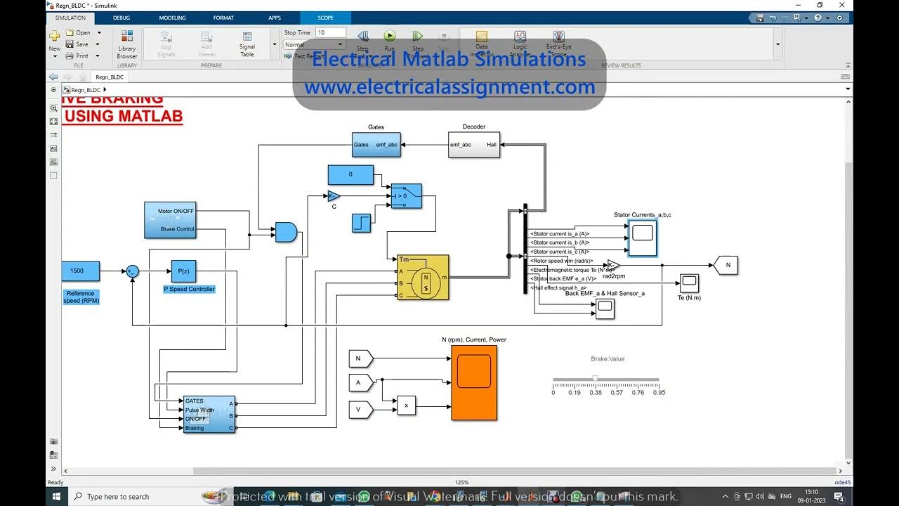 REGENERATIVE BRAKING SYSTEM USING MATLAB SIMULINK SIMULATION - YouTube