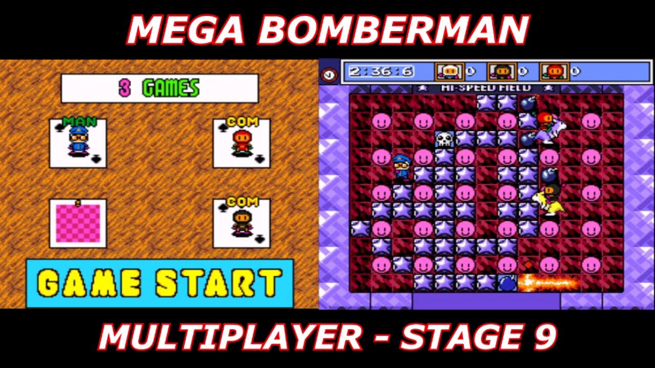 Mega Bomberman (Megadrive, Multiplayer) - Stage 9 - YouTube