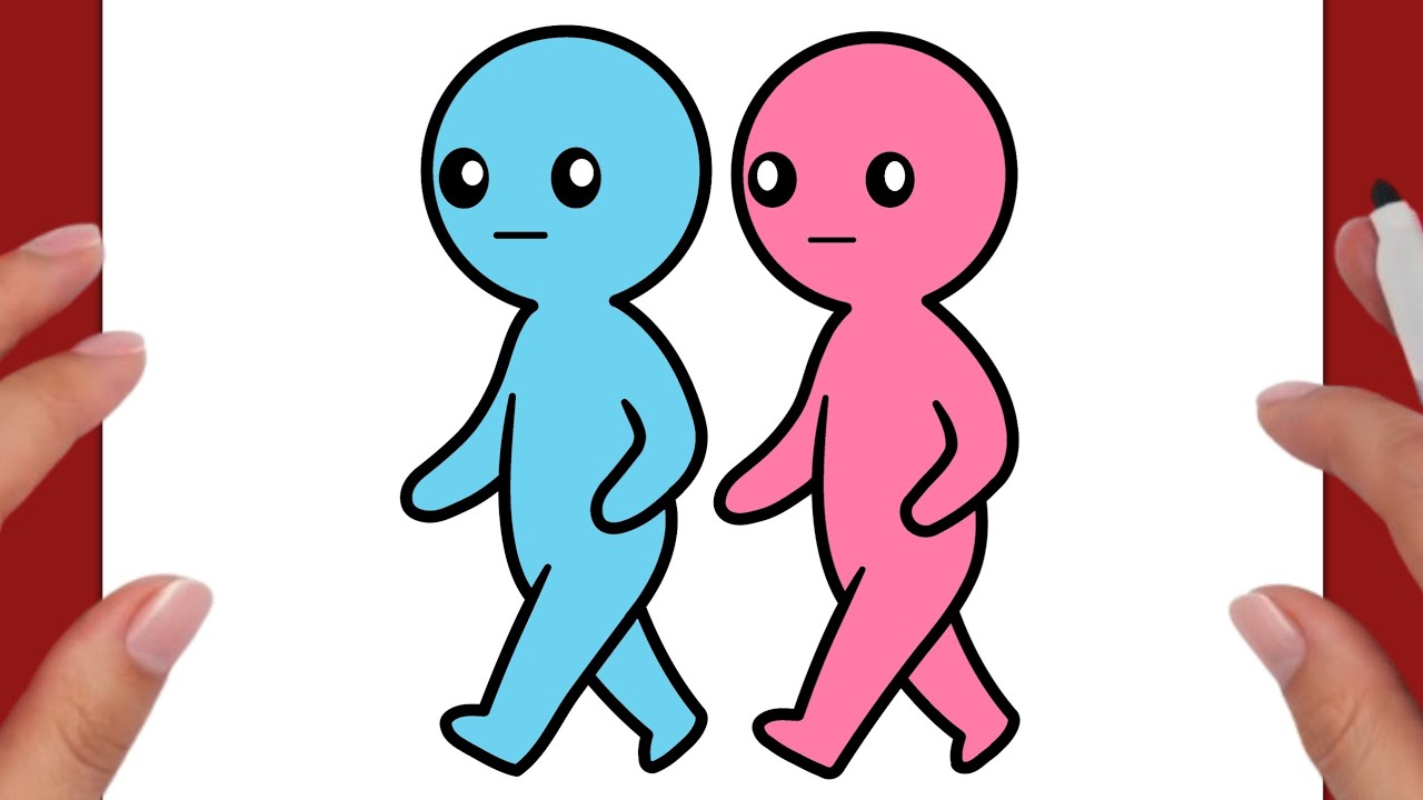 How to Draw Two Cute Walking Characters | Easy Drawing Tutorial - YouTube