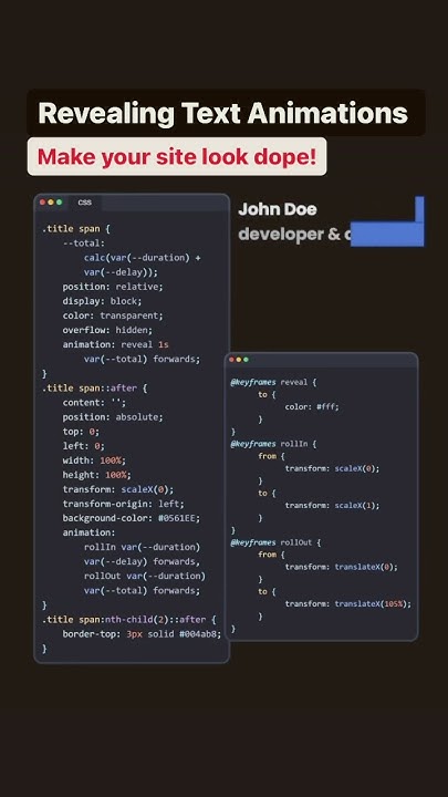 Dope Text Animations #programming #coding #shortvideo #code #html #webdesign #css - YouTube