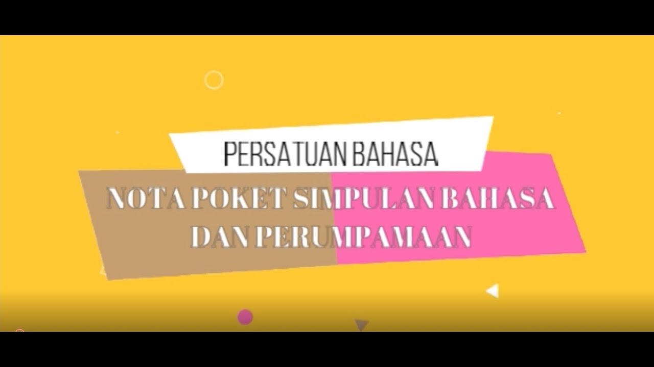 CARA MENGHASILKAN NOTA POKET SIMPULAN BAHASA DAN PERUMPAMAAN ...