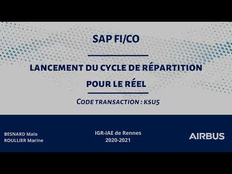 SAP - Transaction KSU5 - Lancement du cycle de répartition - YouTube