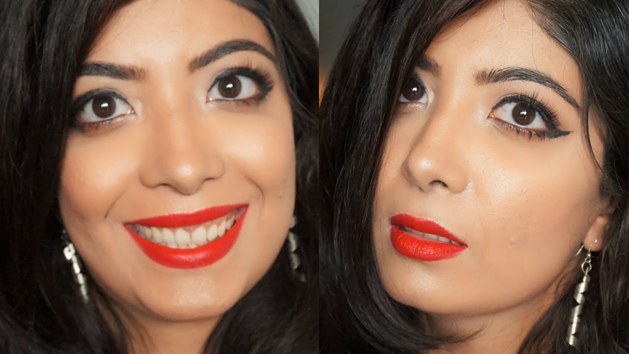 Classic Red Lips Full Face Makeup Tutorial for Indian Skin ft MAC Ruby Woo | Bhawna Ahuja - YouTube