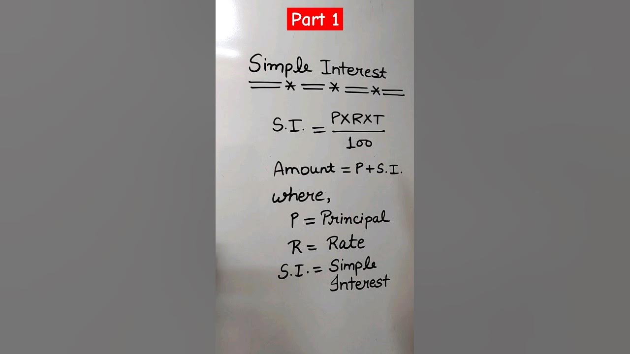 Simple Interest Part 1 #simpleinterest #shorts - YouTube