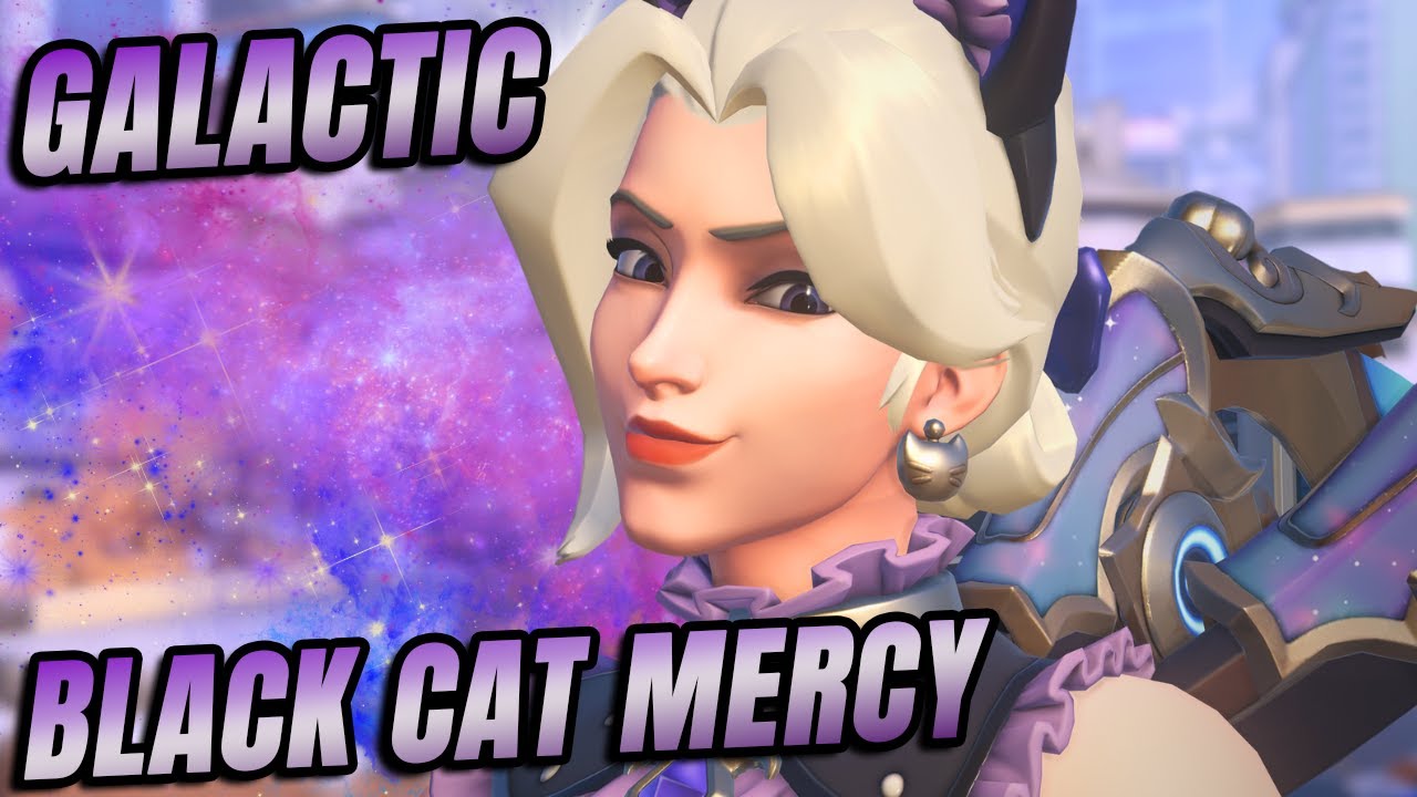 Black Cat Mercy with Galactic is SO Pretty - Overwatch 2 Mercy Gameplay ...
